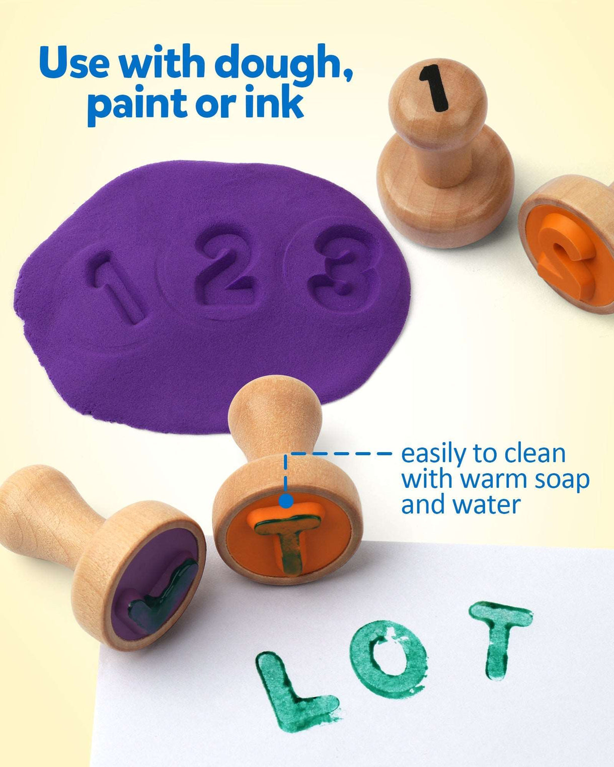 Wooden Alphabet Number Stamp Flashcard – Coogam