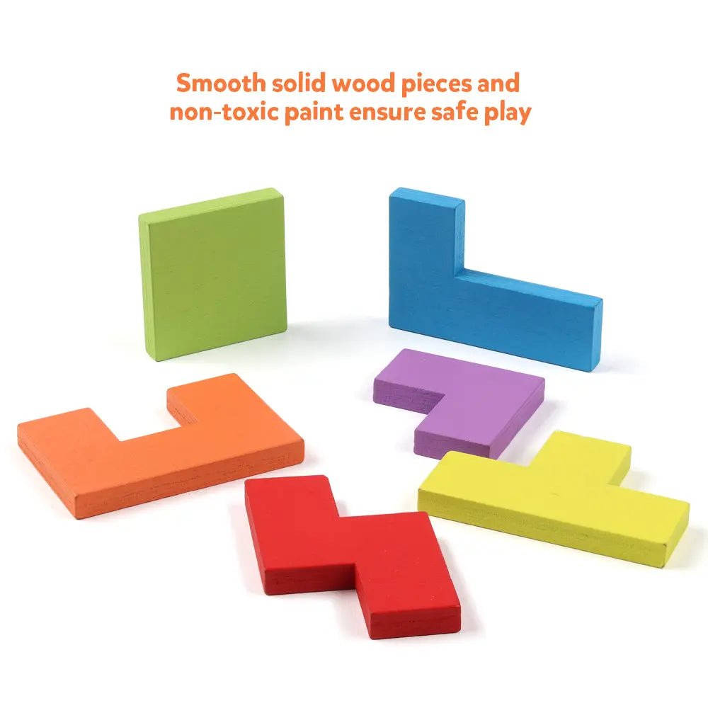 Wooden Blocks Puzzle Brain Teasers Toy – Coogam