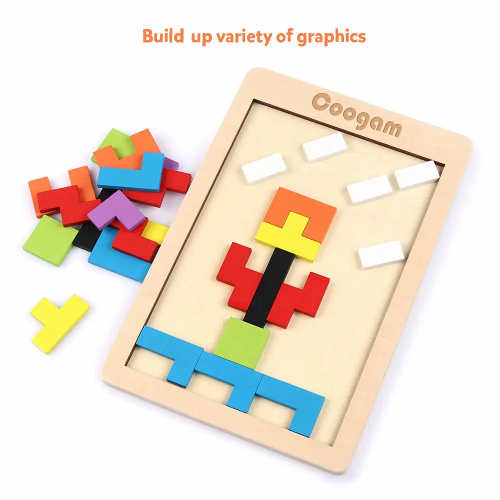 Wooden Blocks Puzzle Brain Teasers Toy – Coogam