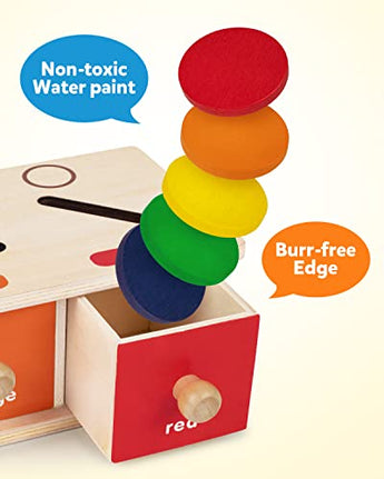 Wooden Color Shape Sorting Box Game – Coogam