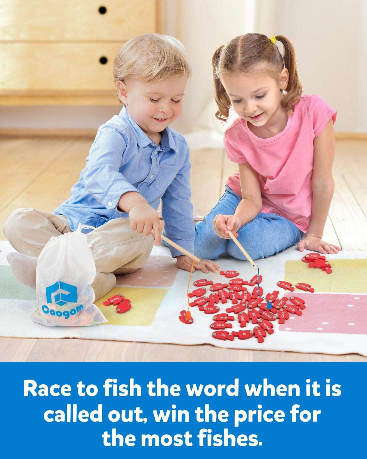 Wooden Magnetic Fishing Sight Words Game – Coogam