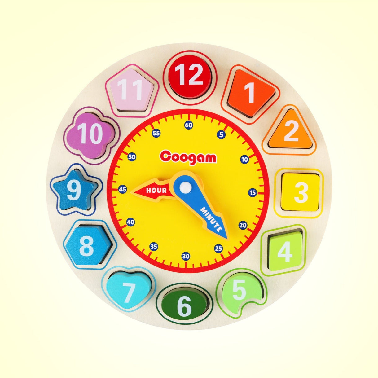 Wooden Shape Color Sorting Clock